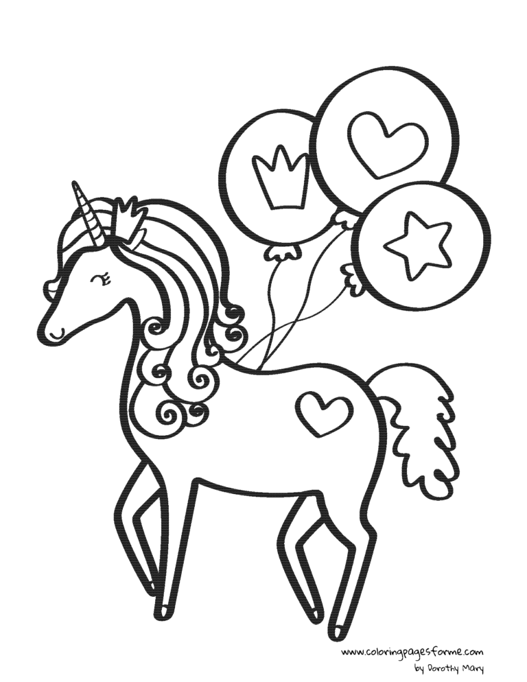 Unicorn Coloring Pages for Kids