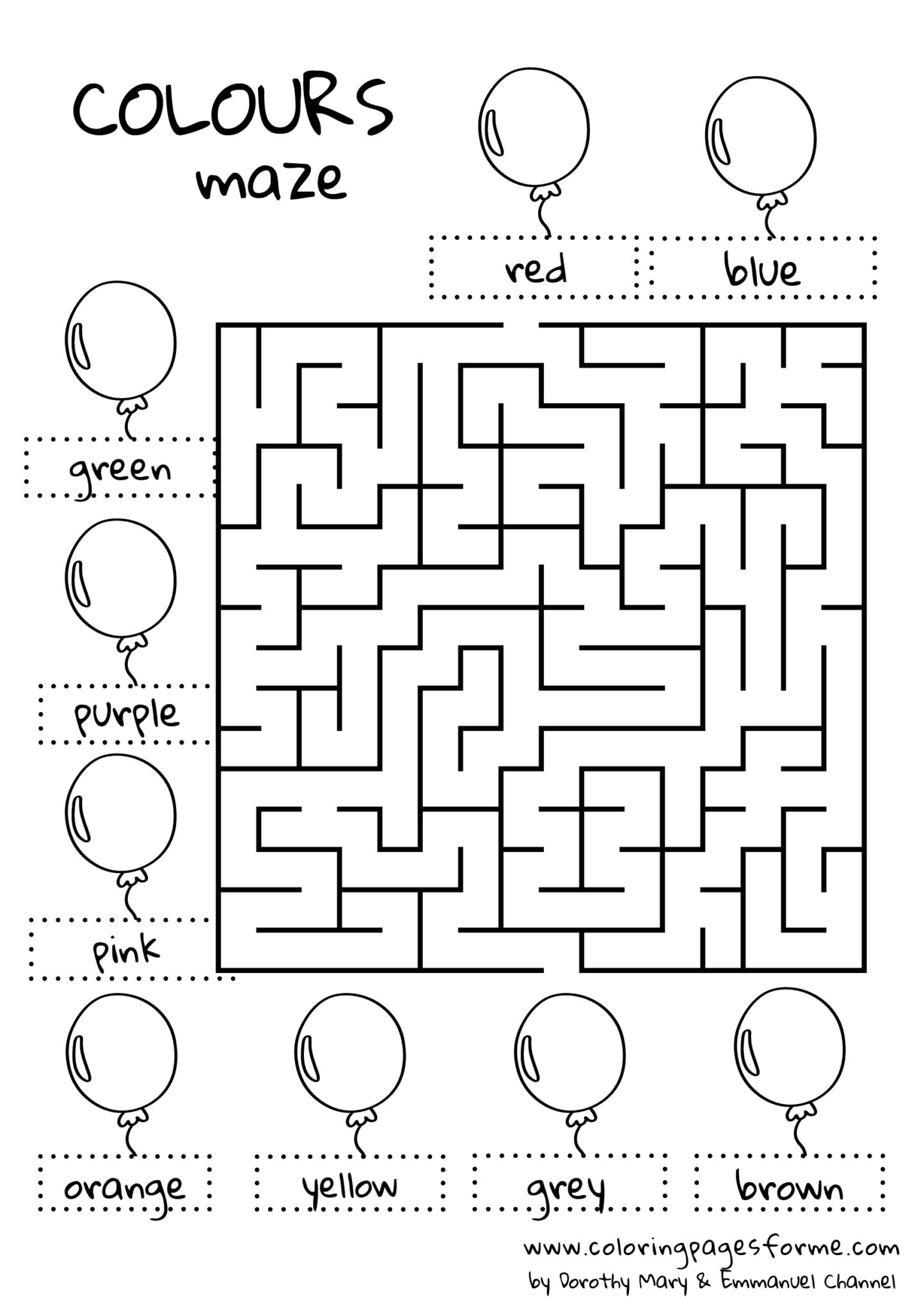 Free and Printable Colours Vocabulary Exercises PDF files