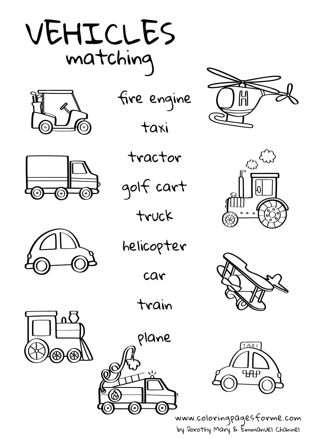 Vehicles English Worksheets Free Printable ESL Activities for Kids