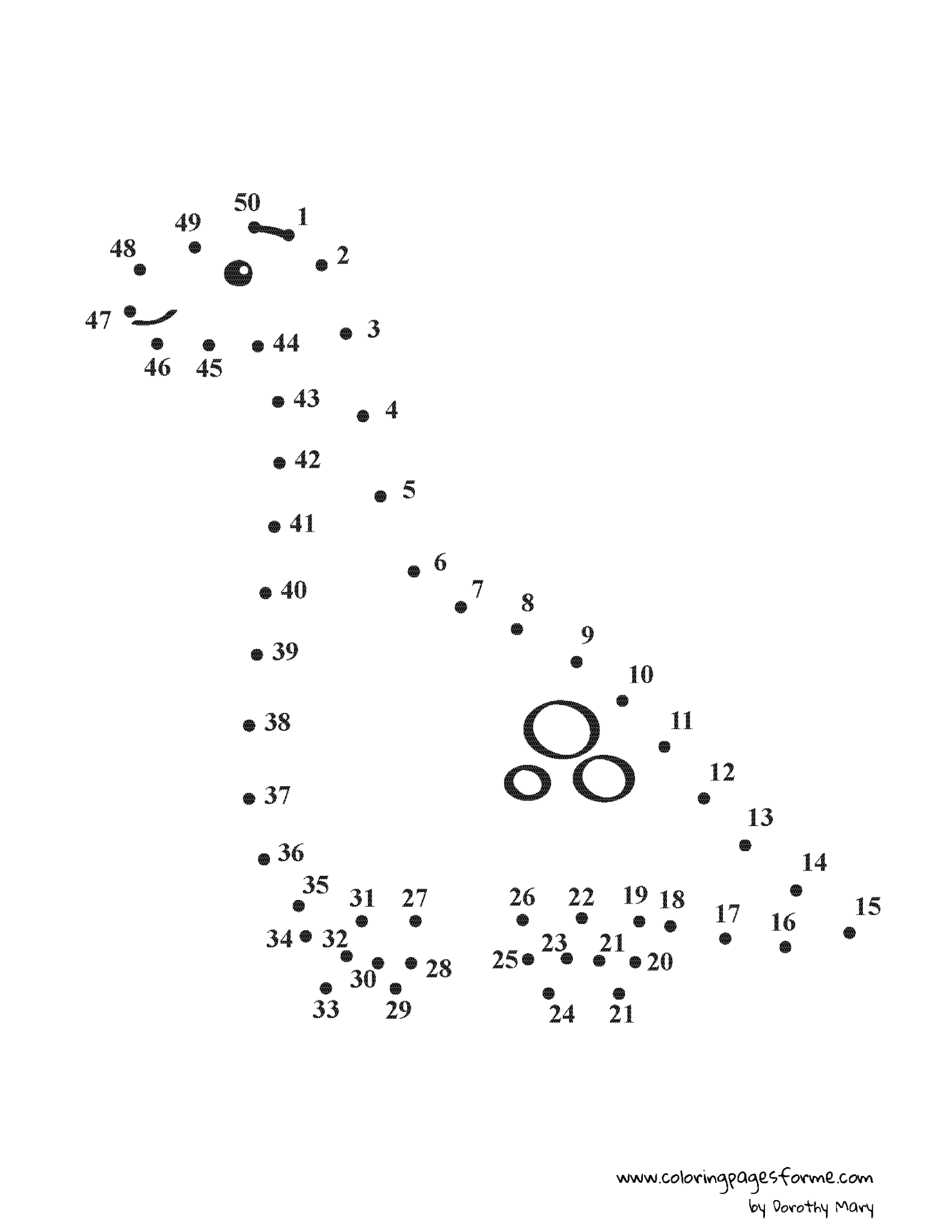 Free and Printable Dot to Dot Coloring Pages for Kids