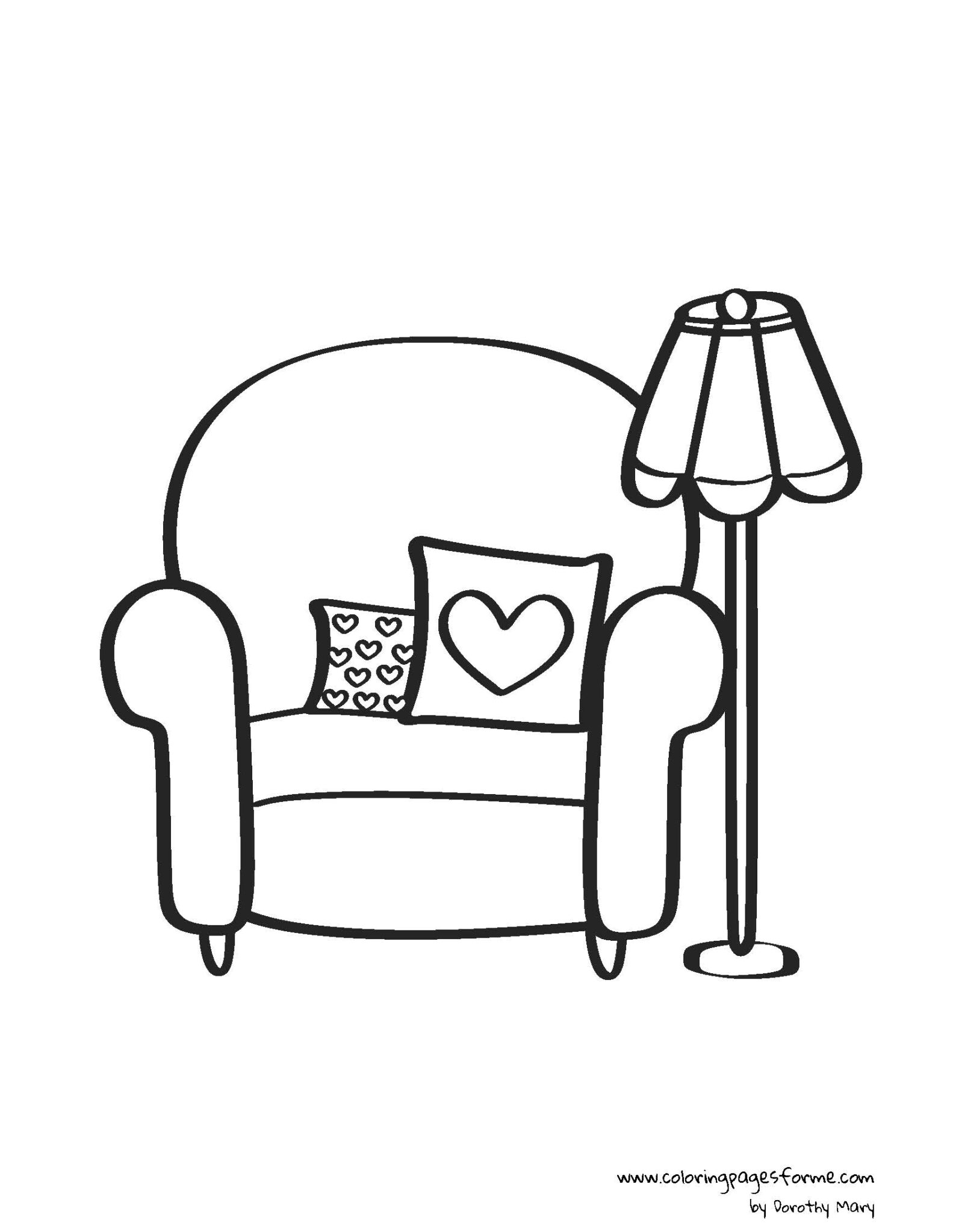 Free and Printable House and Furniture Coloring Pages for Kids