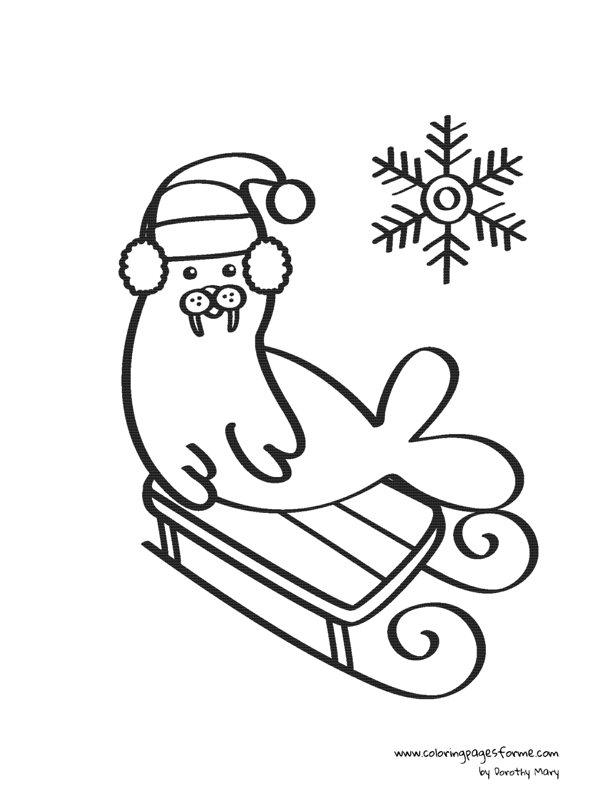 Free and Printable Christmas Animals Coloring Pages for Kids
