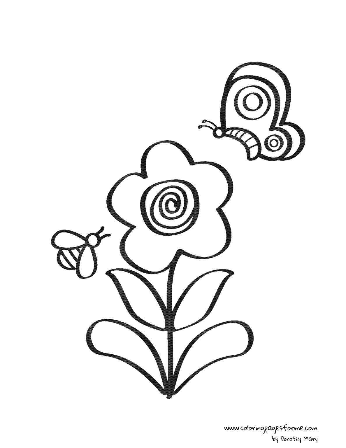 Free and Printable Flowers Coloring Pages for Kids