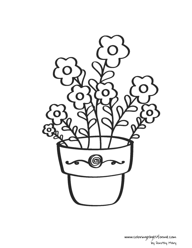 Free and Printable Flowers Coloring Pages for Kids