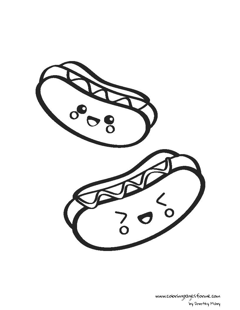 Free Kawaii Fast Food Coloring Pages Cute Printable PDF