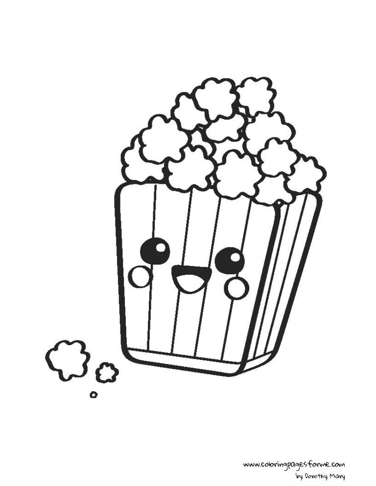 Free Kawaii Fast Food Coloring Pages Cute Printable PDF