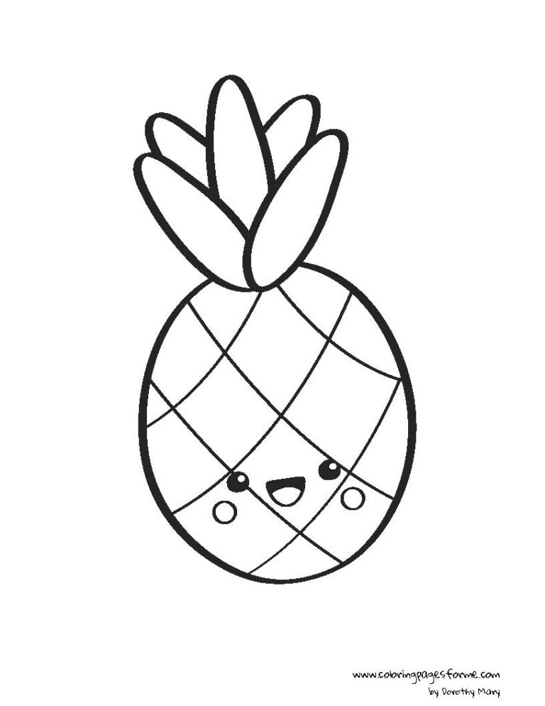 Free Kawaii Fruits Coloring Pages – Cute Printable PDF Designs