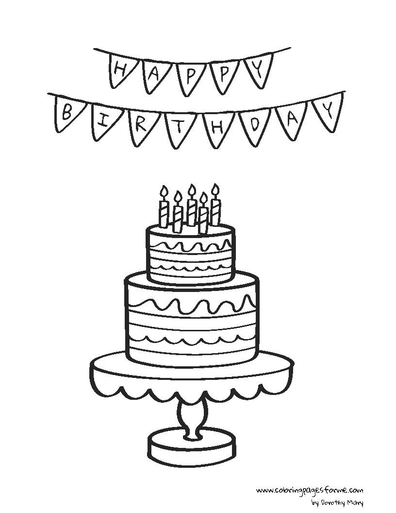 Birthday Cakes Coloring Pages – Free & Printable for Kids