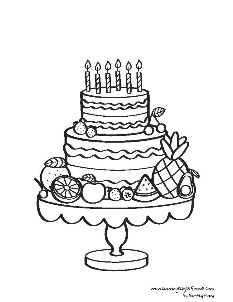 Birthday Cakes Coloring Pages – Free & Printable for Kids