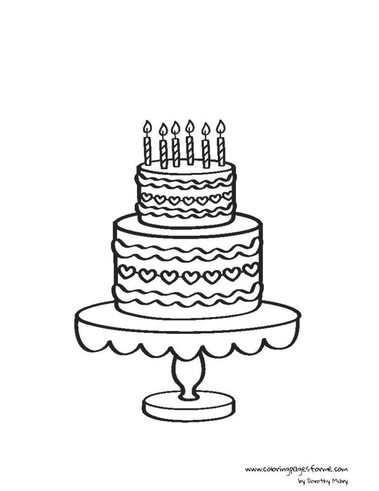 Birthday Cakes Coloring Pages – Free & Printable for Kids