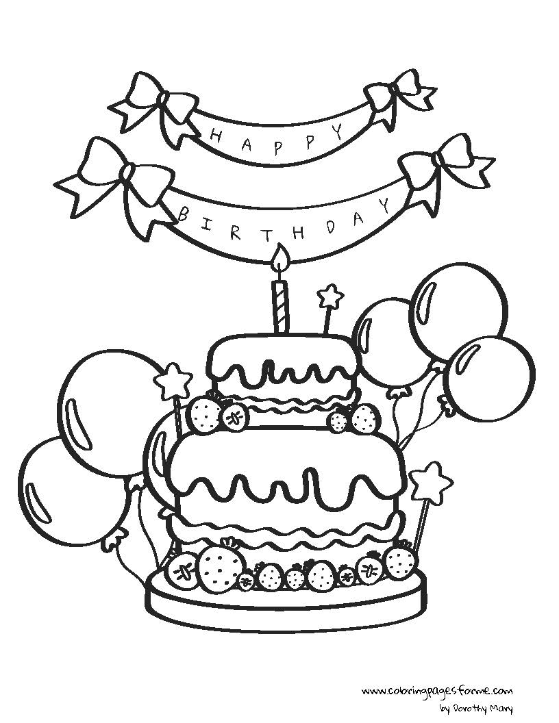 Birthday Cakes Coloring Pages – Free & Printable for Kids