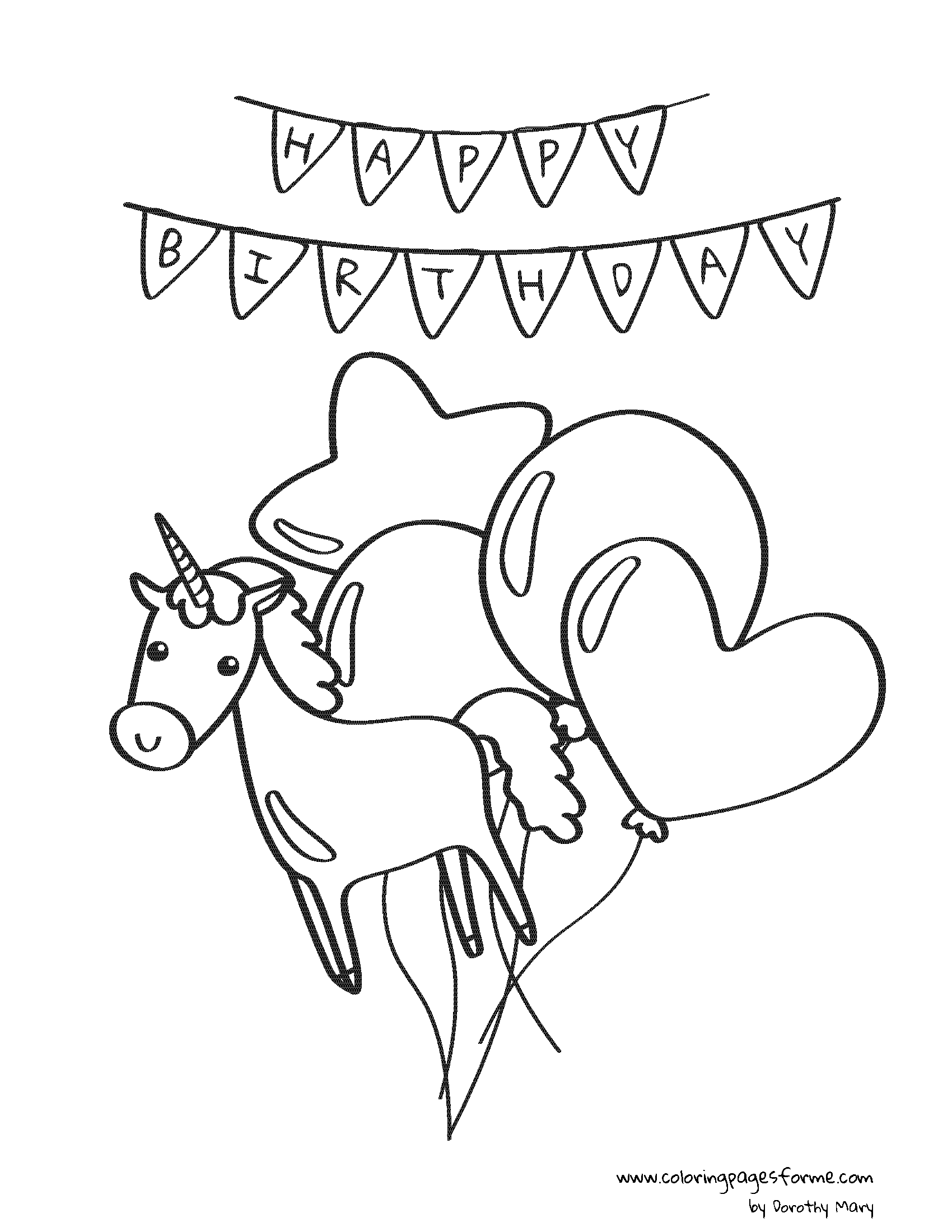 Birthday Balloons Coloring Pages – Free & Printable for Kids
